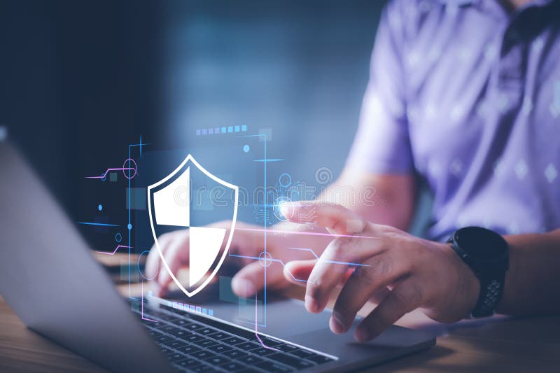 Cybersecurity and Privacy Concepts To Protect Data. Lock Icon and ...