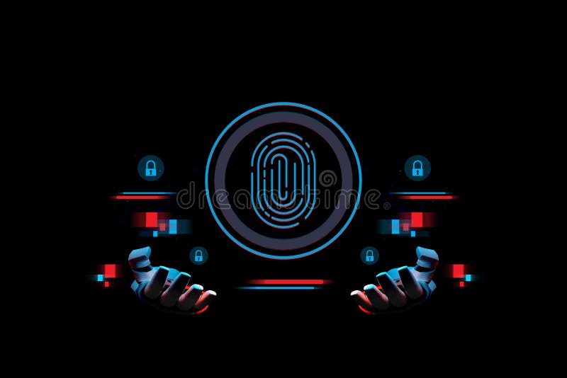 Cybersecurity and Privacy Concepts To Protect Data. Lock Icon and ...