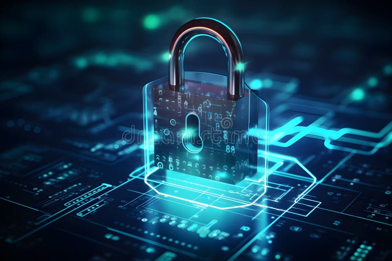 Cybersecurity and Privacy and Protect Data Concept.Generative Ai Stock Illustration ...
