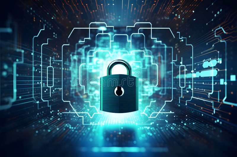 Cybersecurity and Privacy and Protect Data Concept. Generative Ai ...