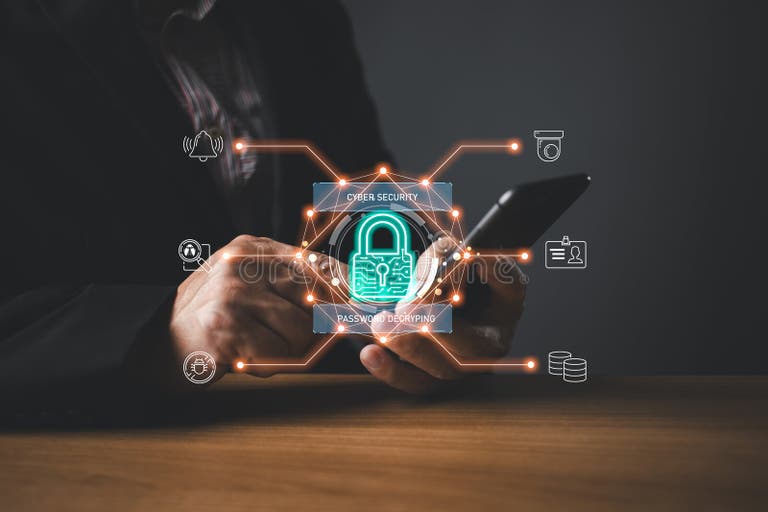 Cybersecurity and Privacy Protection Network Security Computer and Safe Data Concept ...