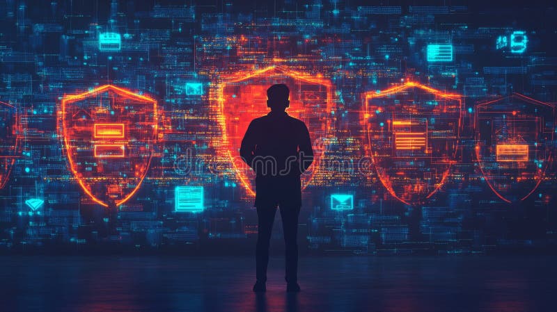 A Cybersecurity Professional Observes Digital Network Security ...