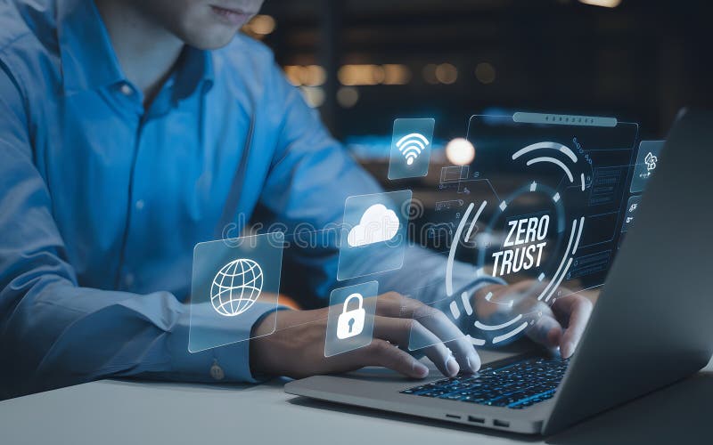Cybersecurity Professional Working on Zero Trust Network Security ...