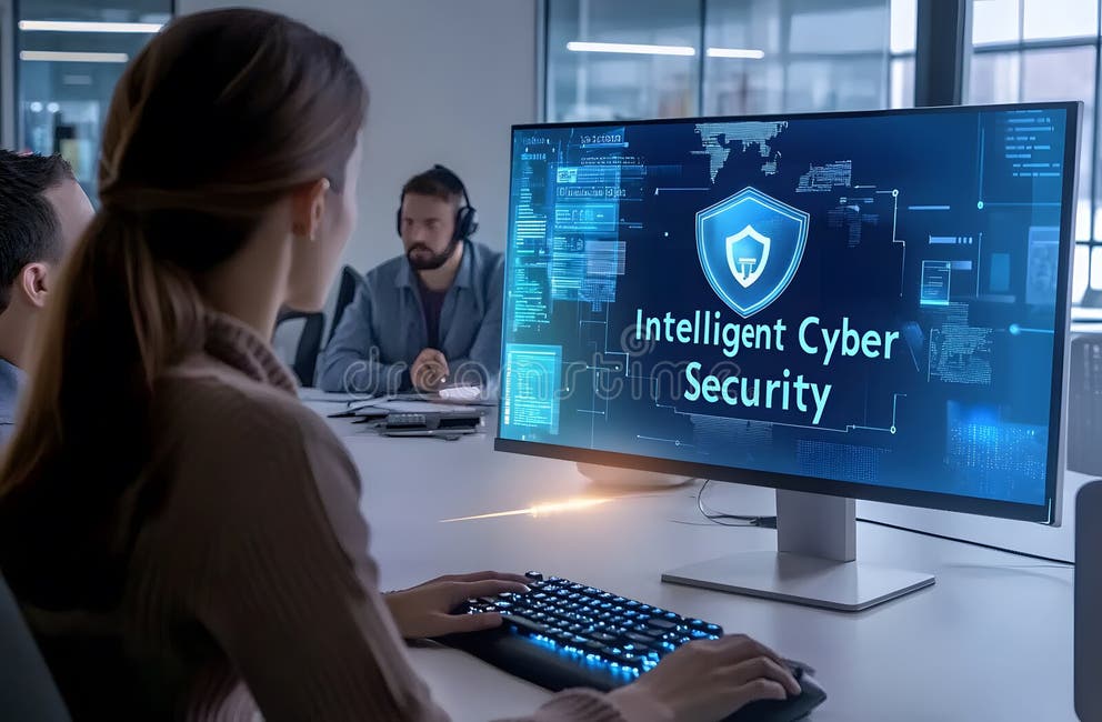 Cybersecurity Professionals Working on Network Protection Stock Image - Image of office, privacy ...