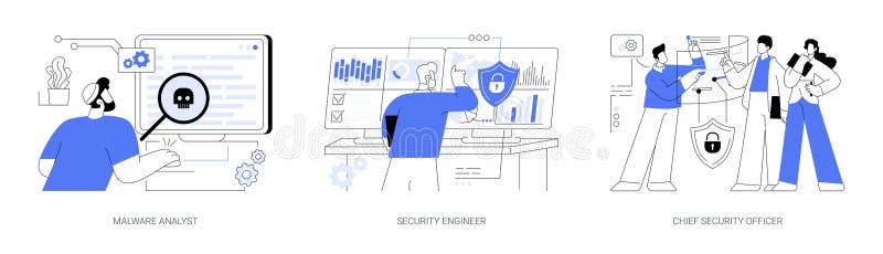 Cybersecurity Professions Isolated Cartoon Vector Illustrations Se ...