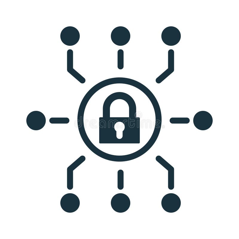 Cybersecurity Protecting Network with Secure Lock Icon, Ensuring Data Protection Stock Vector ...
