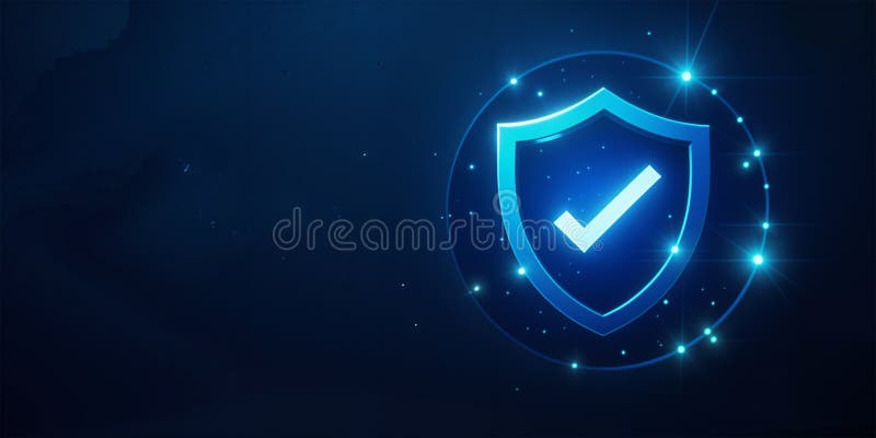 Secure Shield with Checkmark - Cyber Security Protection Image is Generated Using AI. Stock ...