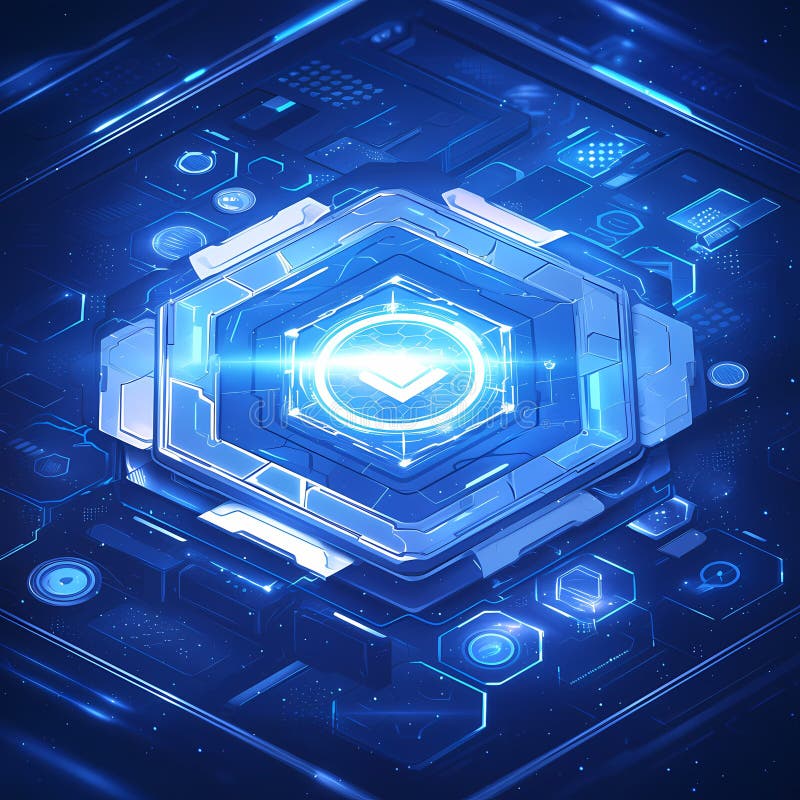 Cybersecurity Protection Symbol Stock Illustration - Illustration of ...