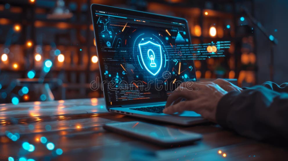 The Cybersecurity Protection Symbol.AI Generated Image Stock Image ...