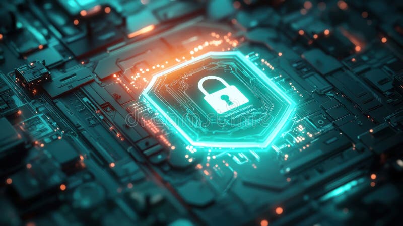 Cybersecurity Protocols Graphic Design in Virtual Environments Stock ...