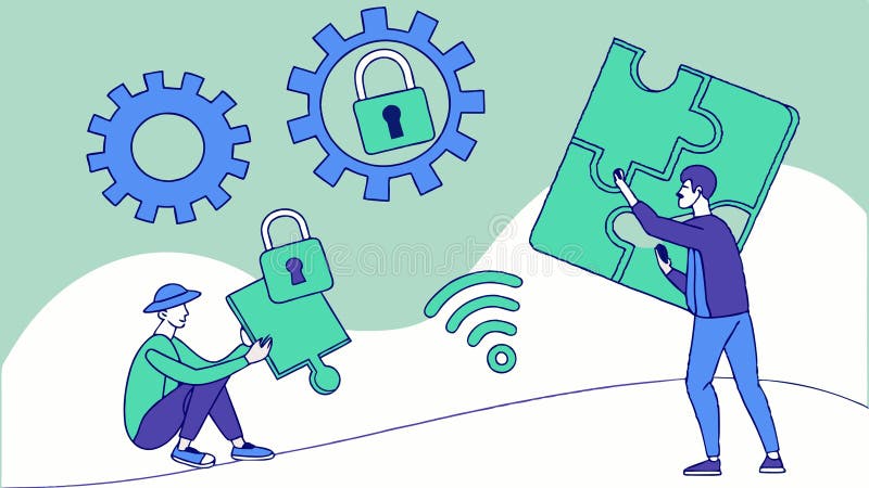 Cybersecurity Puzzle Solution, Teamwork, Vector Design Generative AI ...