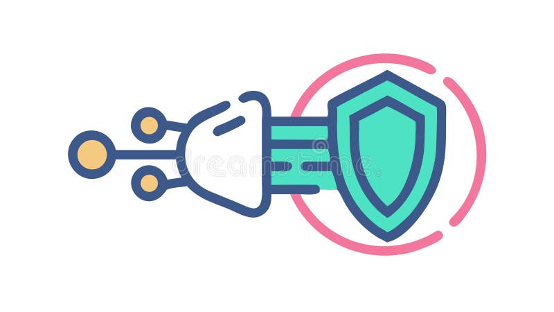 Cybersecurity Shield with Circuit, Data Protection, Vector Design ...