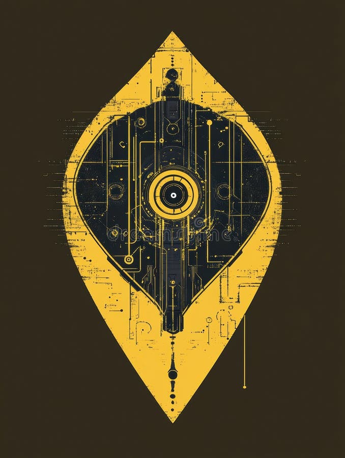 Cybersecurity Shield Design Featuring Robotic Eye and Cybernetic ...