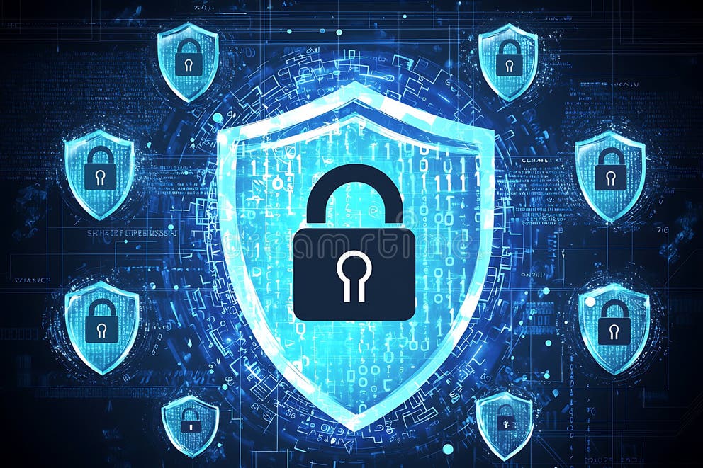 Cybersecurity Shield Digital Protection Network Security System Data ...