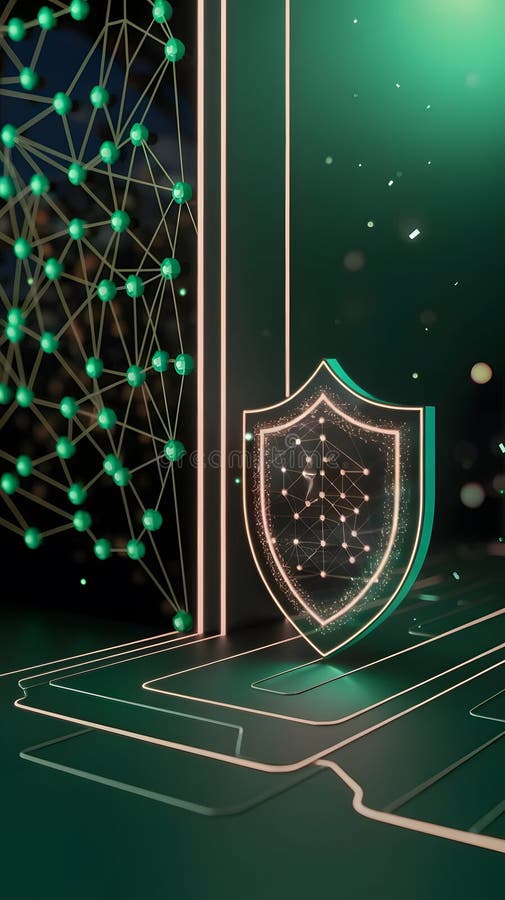 Cybersecurity Shield: a Digital Shield Symbolizing Protection within a ...