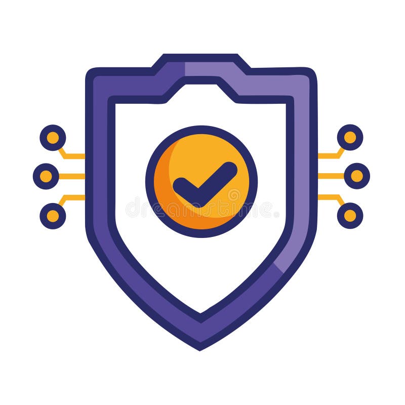 Cybersecurity Shield Icon stock vector. Illustration of data - 359282264