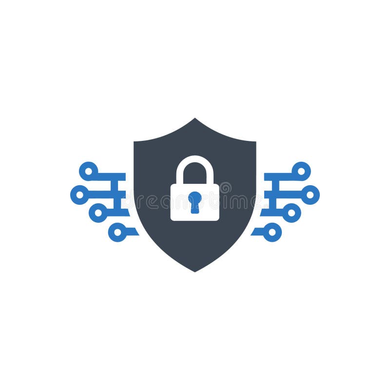 Cybersecurity Shield Icon stock vector. Illustration of shield - 350466265