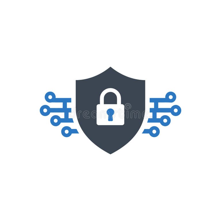 Cybersecurity Shield Icon stock vector. Illustration of shield - 350466265