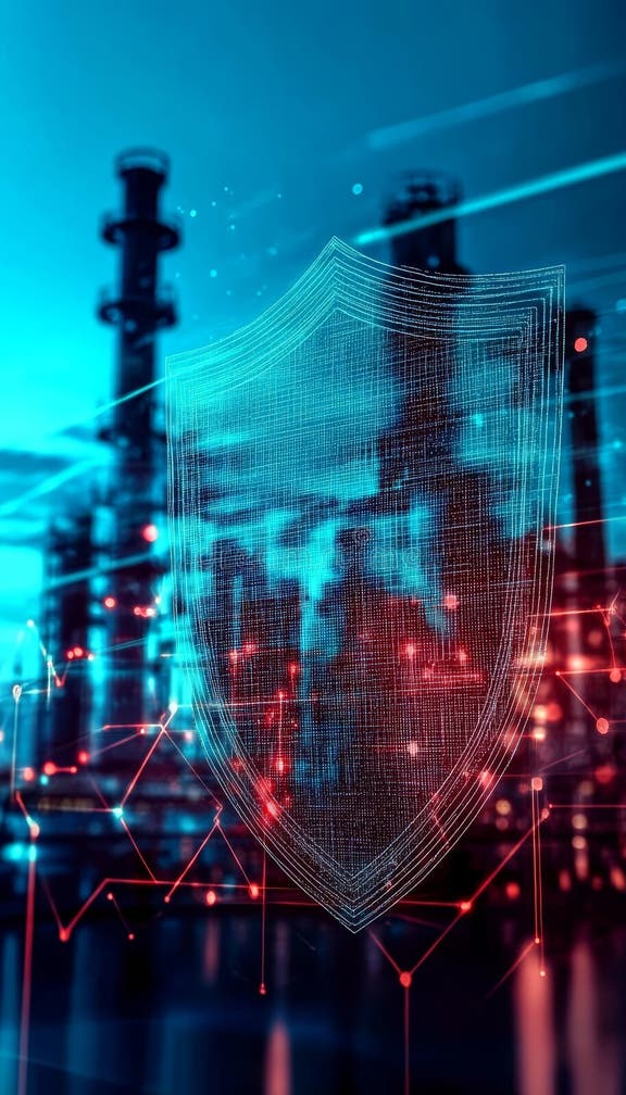 Cybersecurity Shield, Industrial Infrastructure Protection, Critical ...