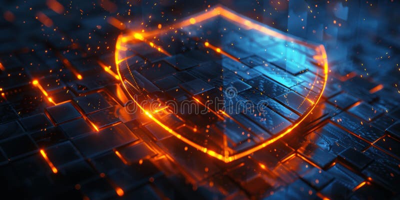 Cybersecurity Shield: Protecting Digital Assets. Created by Generative ...