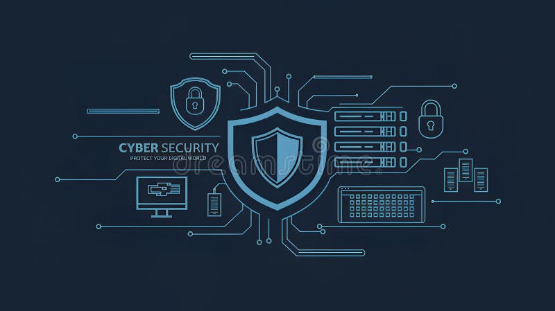 Cybersecurity Shield Protecting Digital World: Network Security and ...