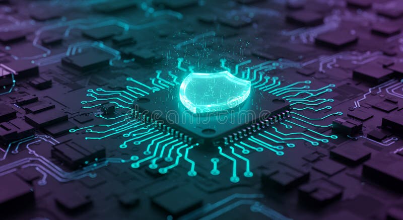 Cybersecurity Shield: Securing Data with Advanced Tech, Glowing ...