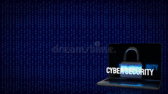 The Cybersecurity Text on Digital Background 3d Rendering Stock ...