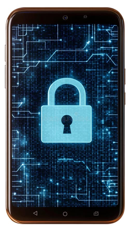 Cybersecurity Smartphone Lock Screen Stock Photo - Image of online ...
