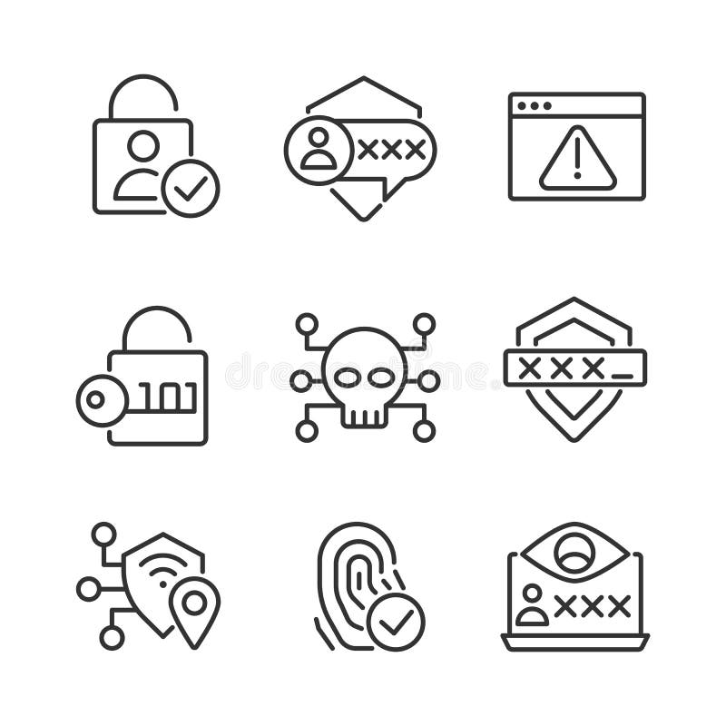 Cybersecurity Technologies Pixel Perfect Linear Icons Set Stock Vector ... Cybersecurity Technologies Pixel Perfect Linear Icons Set Stock Vector ...