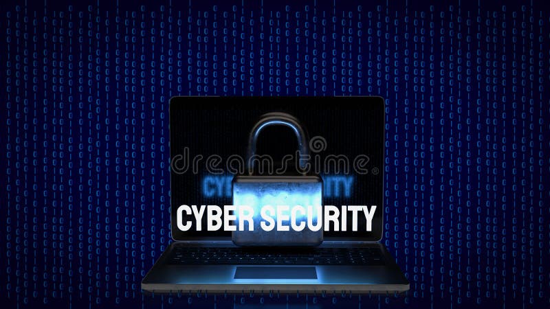 The Cybersecurity Text on Digital Background 3d Rendering Stock ...