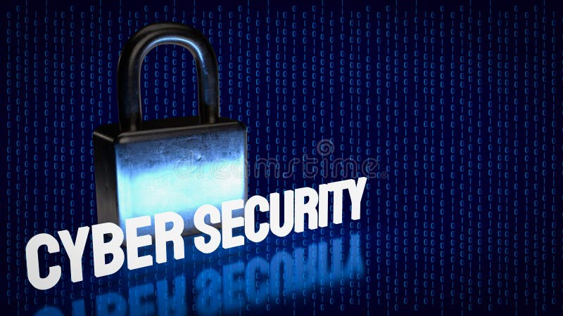 The Cybersecurity Text on Digital Background 3d Rendering Stock ...
