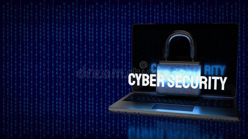 The Cybersecurity Text on Digital Background 3d Rendering Stock ...
