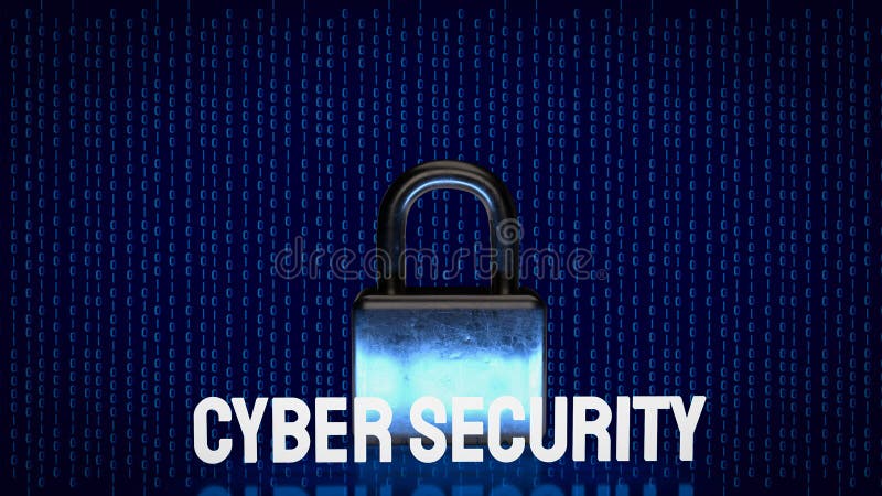 The Cybersecurity Text on Digital Background 3d Rendering Stock ...