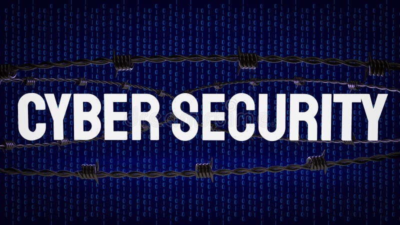 The Cybersecurity Text on Digital Background 3d Rendering Stock ...