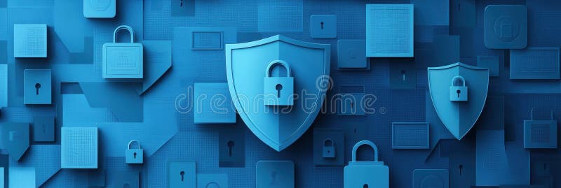 Cybersecurity Themed Background Featuring Layered Locks, Encrypted ...