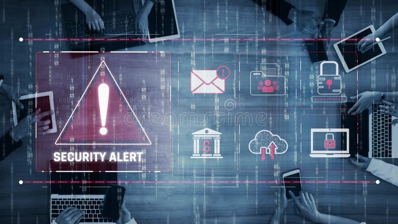 Cybersecurity Threat Alert and Data Breach Warning System Marrow Stock ...