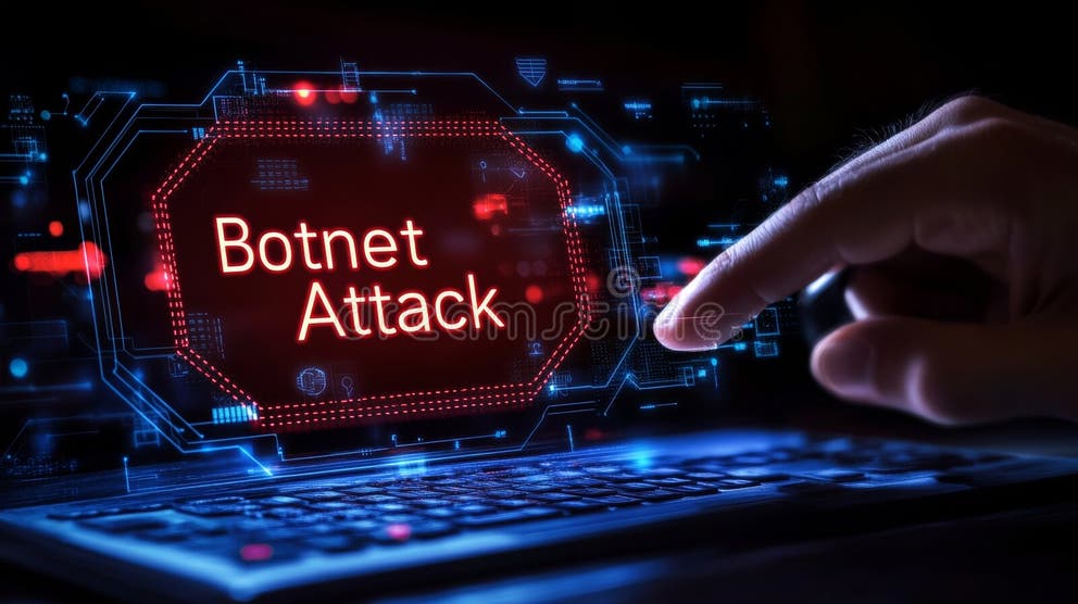 Cybersecurity Threat, Botnet Attack Warning, Network Security Breach ...