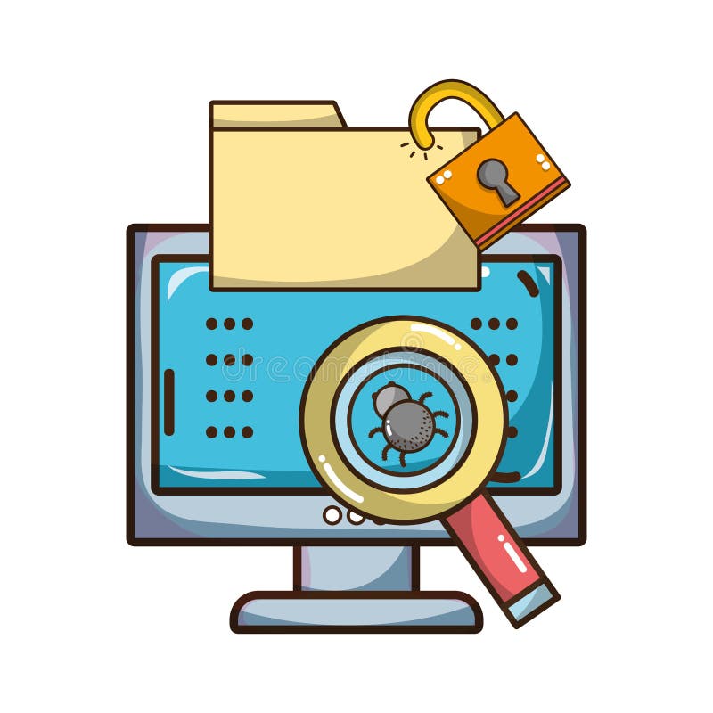 Cybersecurity Threat Cartoon Stock Vector - Illustration of network ...