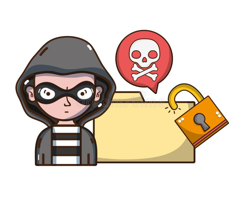 Cybersecurity Threat Cartoon Stock Vector - Illustration of access ...