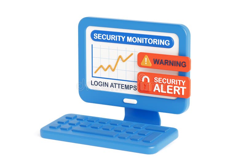 Cybersecurity Threat Detection Concept. Computer Screen with Security ...