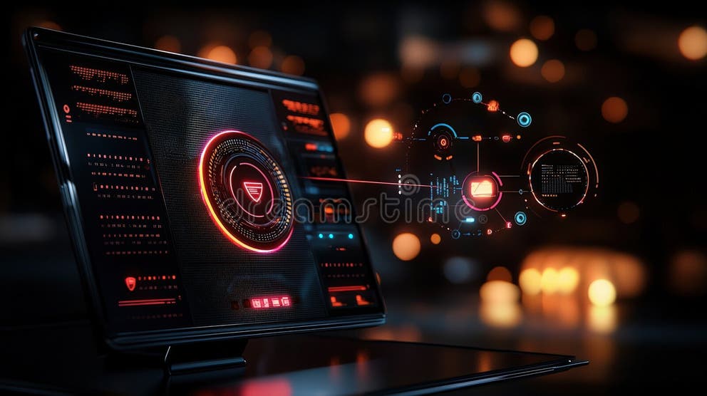 Cybersecurity Threat Detection Software Futuristic Interface ...