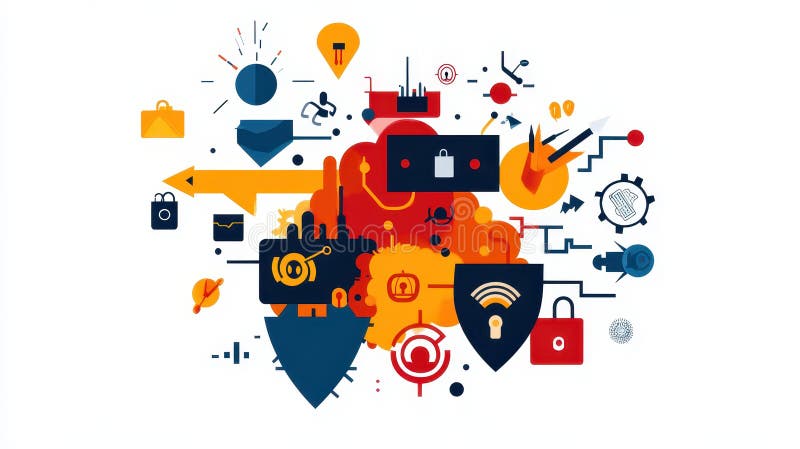 Cybersecurity Threat Detection Systems Icon Design Stock Illustration ...