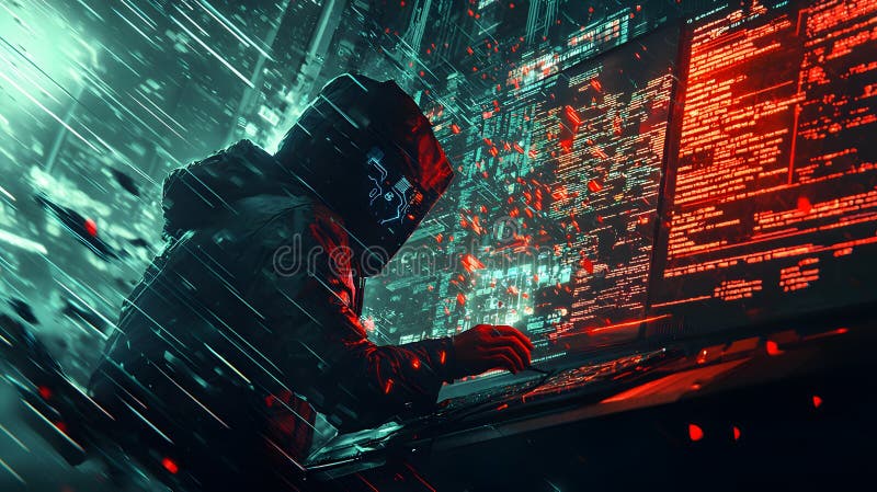 Cybersecurity Threat Landscape Illustration Stock Illustration ...