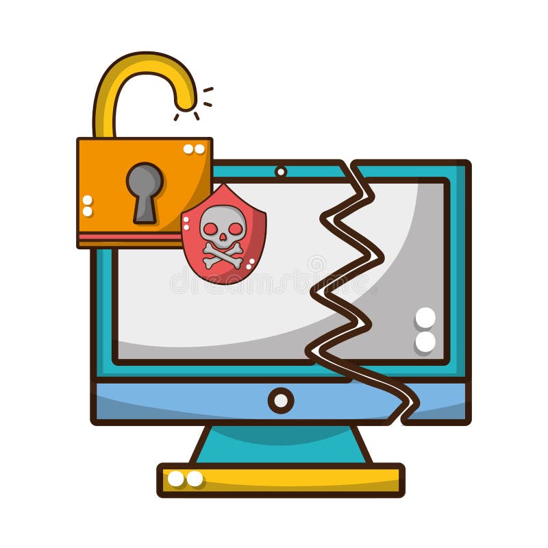 Cybersecurity Threat Cartoon Stock Vector - Illustration of access ...