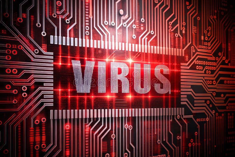 Cybersecurity Threat Virus Infects Circuit Board Binary Code Against ...