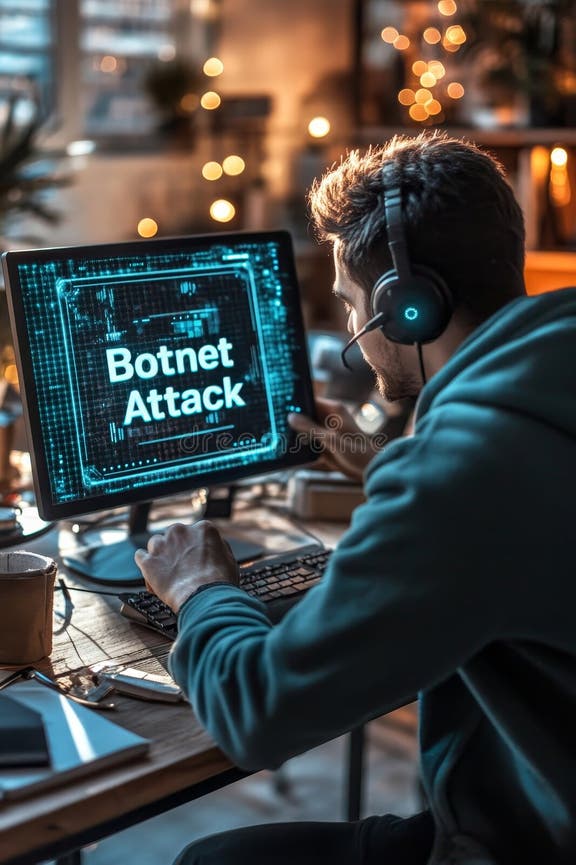 Cybersecurity Threat, Young Man Analyzing Holographic Interface ...