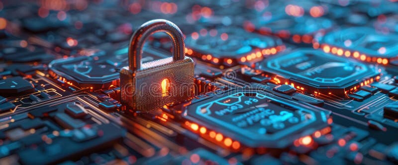 Cybersecurity Threats. Illustration of Hacking As Unauthorized Access ...