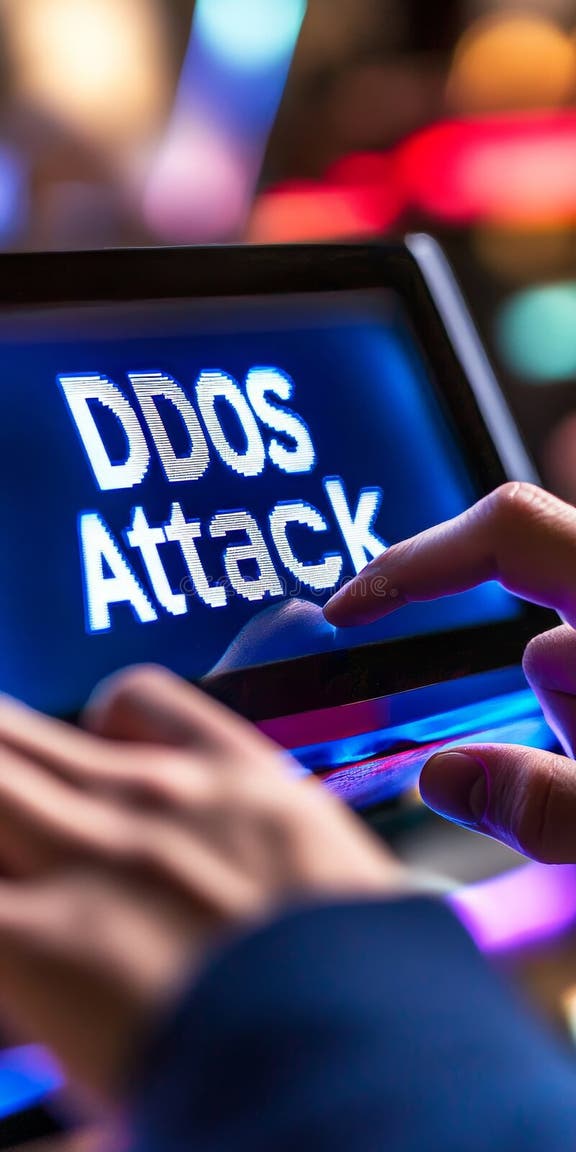 Cybersecurity Threats Protecting Against DDoS Attacks, Conceptual Image ...