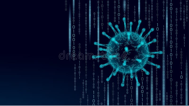 Cybersecurity Virus Digital. Binary Code Data Stream. Network Protection Data Security Stock ...