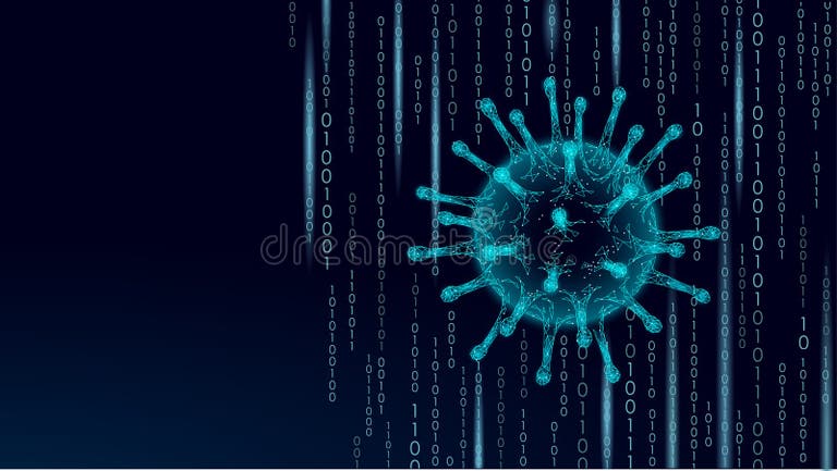 Cybersecurity Virus Digital. Binary Code Data Stream. Network Protection Data Security Stock ...